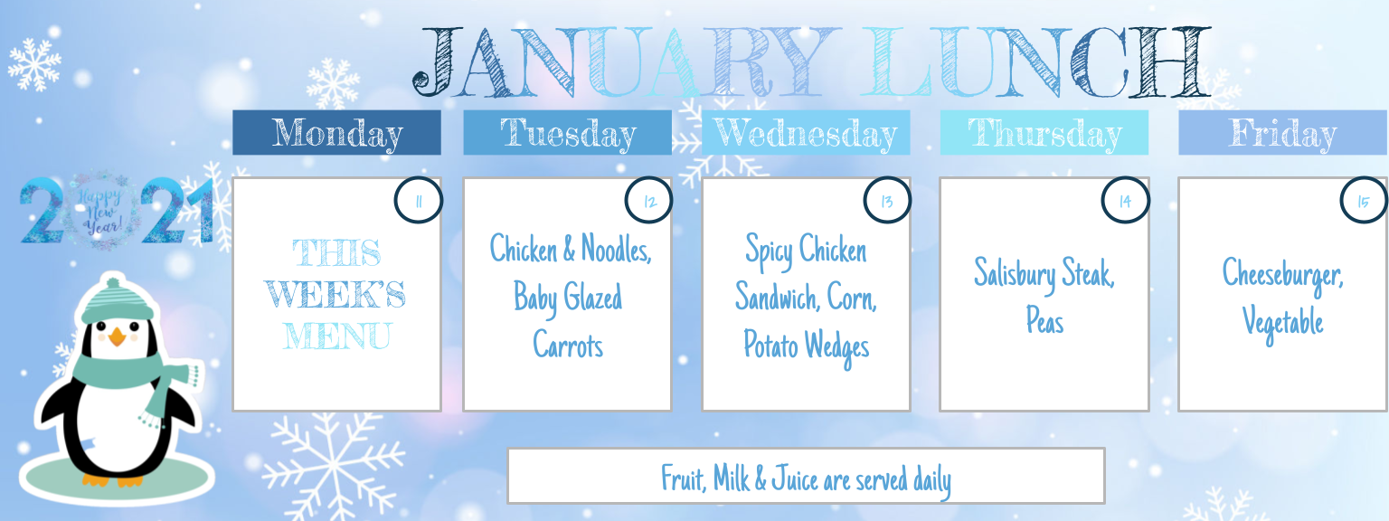 Lunch Menu week of January 11 – Anna-Jonesboro Community High School